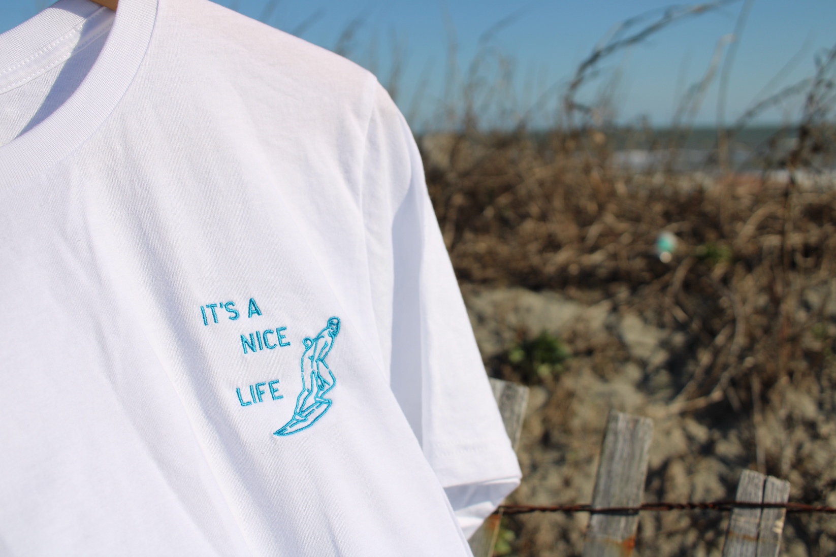It's A Nice Life Embroidered Tee – Deluxe Special